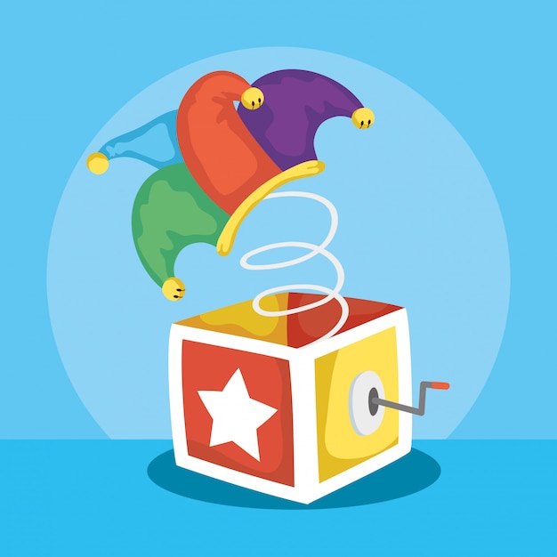 Vibrant Jester's Hat Emerging from Surprise Box | Jiffy Designs