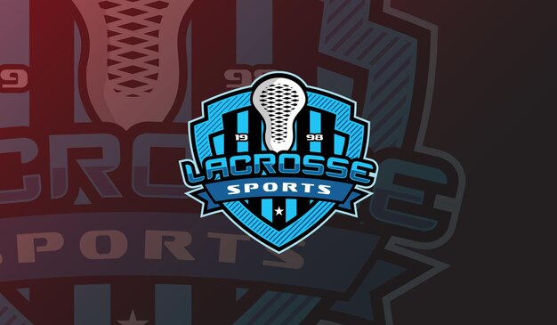Vibrant Lacrosse Sports Logo with Geometric Patterns | Jiffy Designs