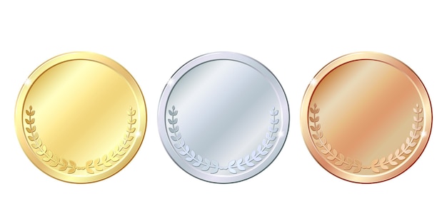 Shiny Metallic Coins with Laurel Wreath Emblems | Jiffy Designs