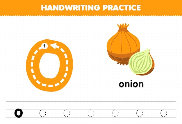 Vibrant Onion Handwriting Practice for Kids | Jiffy Designs