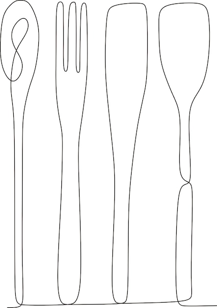 Elegant Cutlery Silhouettes: Minimalist Dining Utensil Shapes | Jiffy ...