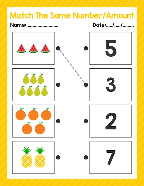 Colorful Fruit Matching Game with Numbers and Shapes | Jiffy Designs