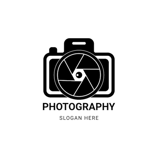Minimalist Camera Emblem with Aperture Shutter Graphic | Jiffy Designs