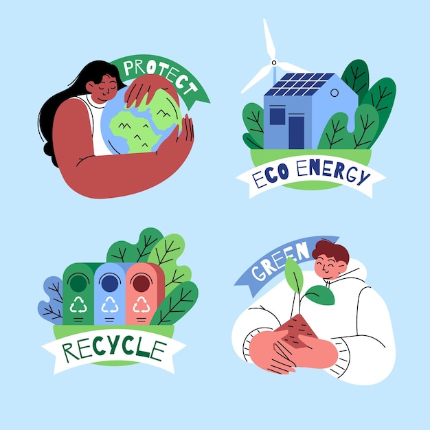 Vibrant Eco-Friendly Icons Celebrating Sustainability and Conservation ...