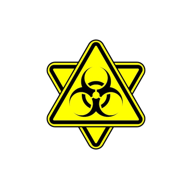 Striking Biohazard Symbol in Bold Yellow Triangle | Jiffy Designs