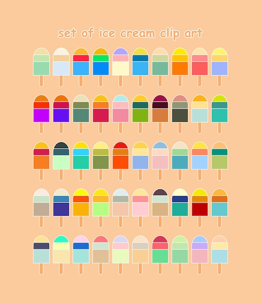 Vibrant Collection of Colorful Ice Cream Clip Art Icons | Jiffy Designs