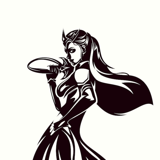 Fierce Heroine in Dramatic Monochrome Pose | Jiffy Designs