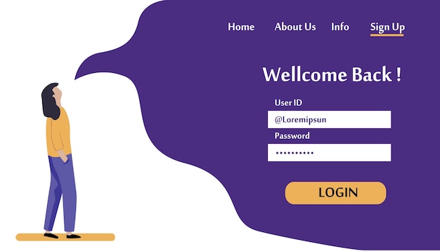Vibrant Welcome Back Login Screen with Stylized User Interface | Jiffy ...