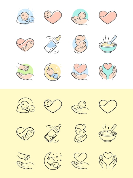 Comprehensive Collection of Nurturing and Caring Icons for Motherhood ...