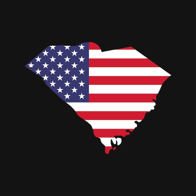 Patriotic Silhouette of South Carolina with American Flag | Jiffy Designs