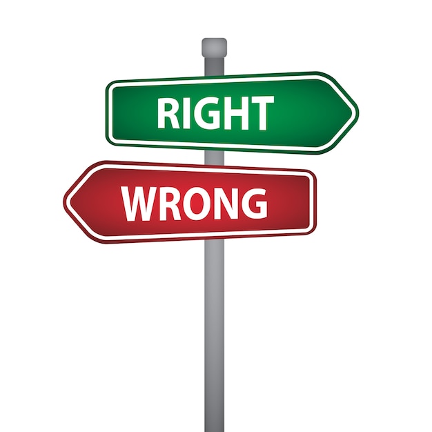 Right or Wrong Direction Sign with Green and Red Arrows | Jiffy Designs