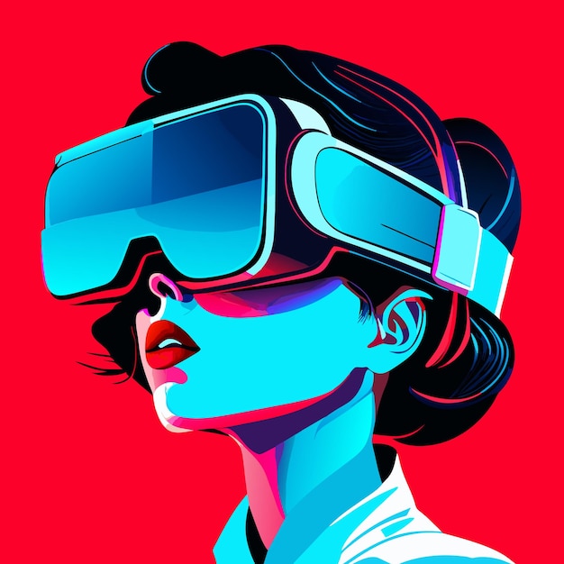 Captivating Virtual Reality Immersion on a Vibrant Red Canvas | Jiffy ...