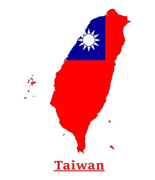 Vibrant Taiwanese Flag Outline Showcasing the Island's Distinct ...