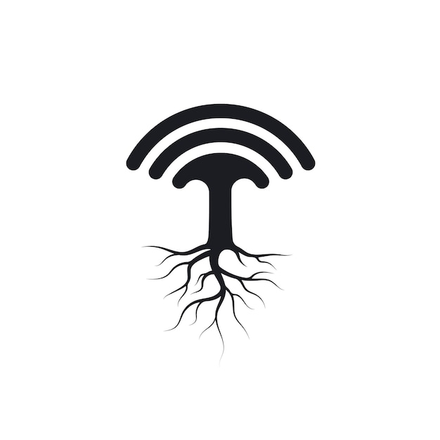 Wi-Fi Tree with Roots and Signal Illustration | Jiffy Designs