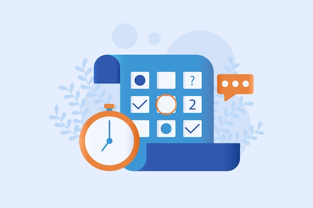 Efficient Time Management: Checklist and Clock Illustration | Jiffy Designs
