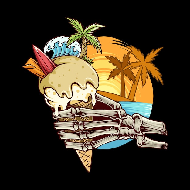 Tropical Skeleton Ice Cream Adventure Under the Sun | Jiffy Designs