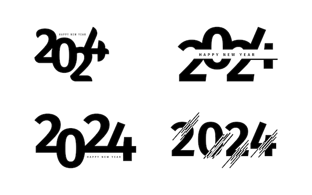 Stylized Numerals Celebrating the New Year 2024 | Jiffy Designs