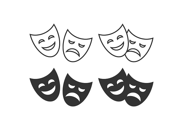Iconic Theater Masks Depicting Emotions of Comedy and Tragedy | Jiffy ...