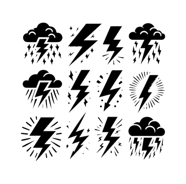 Dramatic Storm Symbols: Lightning, Thunder, and Downpour | Jiffy Designs