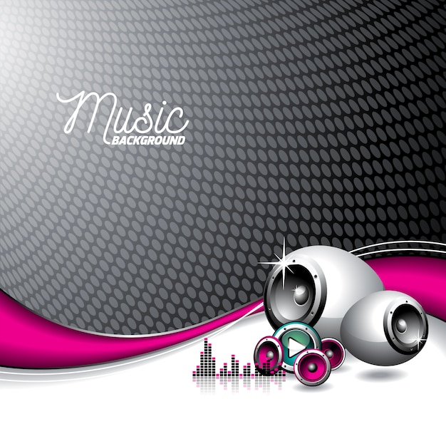 Vibrant Musical Soundscape with Speakers and Equalizer | Jiffy Designs