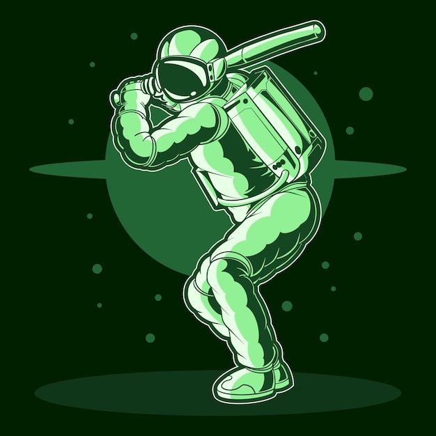 Futuristic Alien Astronaut Wielding Cosmic Weapon | Jiffy Designs