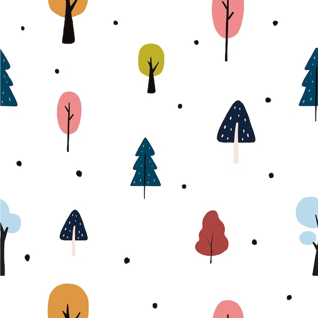 Vibrant Forest Motifs: A Whimsical Collection of Stylized Trees | Jiffy ...