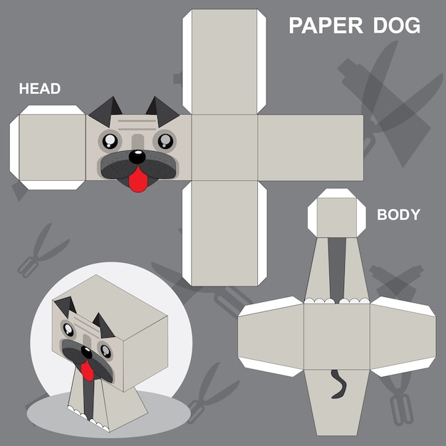 Playful Paper Pup with Whimsical Geometric Design | Jiffy Designs