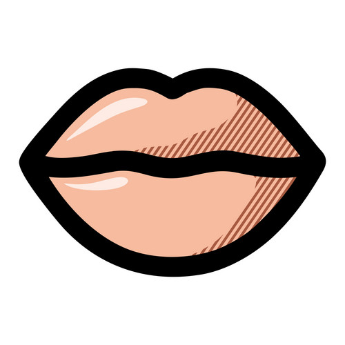 Lips Illustration. Vector Icon, Symbol Isolated On White. Cool Close ...