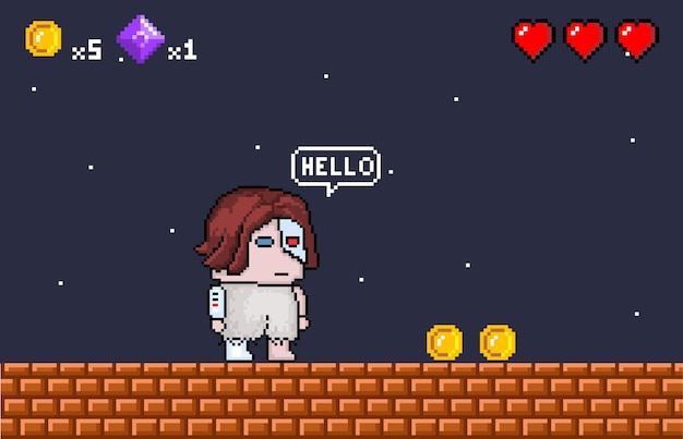 Pixel Art Adventurer Greets the Cosmos | Jiffy Designs