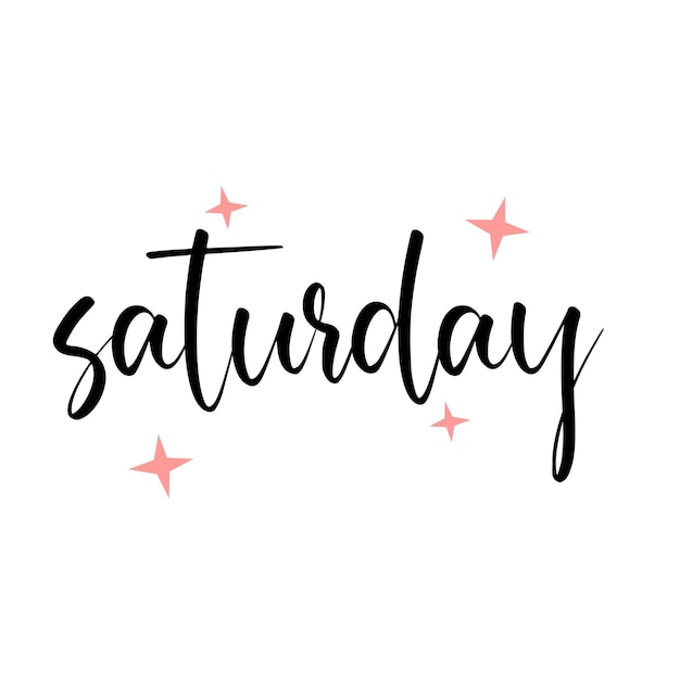 Vibrant 'Saturday' Lettering with Sparkling Stars | Jiffy Designs