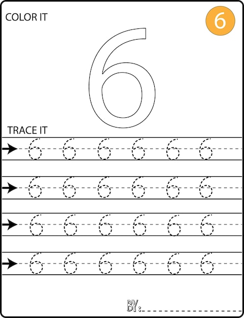 Vibrant and Versatile Number 6 Tracing Template | Jiffy Designs