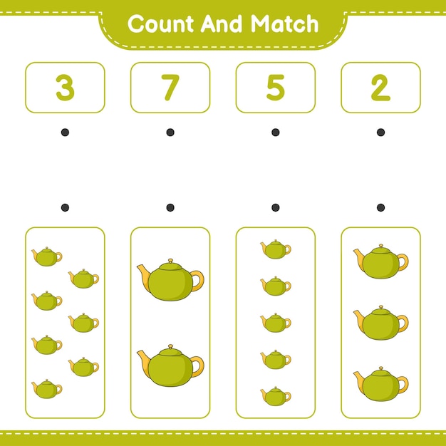 Vibrant Teapots: A Counting and Matching Exercise | Jiffy Designs