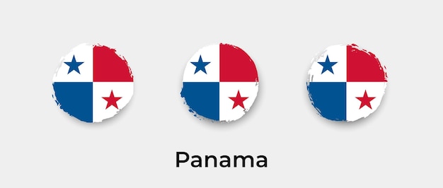 Vibrant Panamanian Flag Emblems in Circular Design | Jiffy Designs