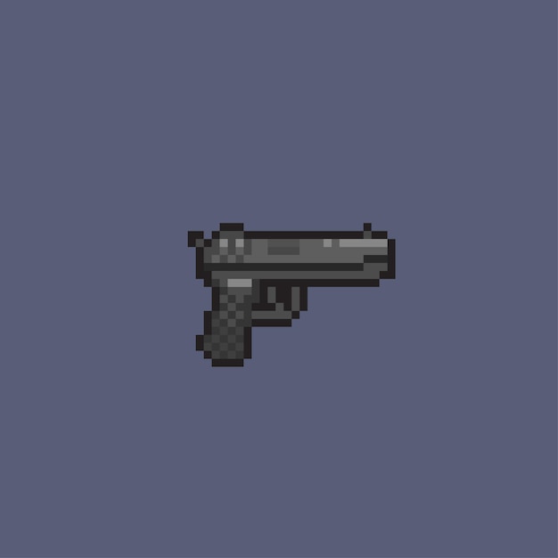 Retro Pixel Art Handgun: A Striking Digital Firearm | Jiffy Designs