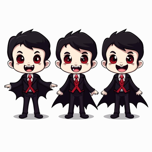 Trio of Charming Vampire Boys in Formal Attire | Jiffy Designs