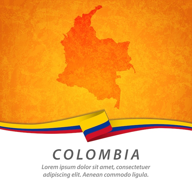Vibrant Silhouette of Colombia on Textured Orange Backdrop | Jiffy Designs