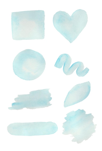 Soft Pastel Watercolor Shapes in Calming Aqua Tones | Jiffy Designs