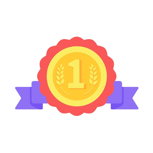 Vibrant Gold Medal with Ribbon Emblem | Jiffy Designs