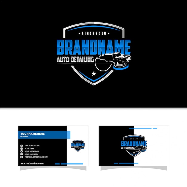 Sleek and Modern Auto Detailing Service Badge Logo | Jiffy Designs