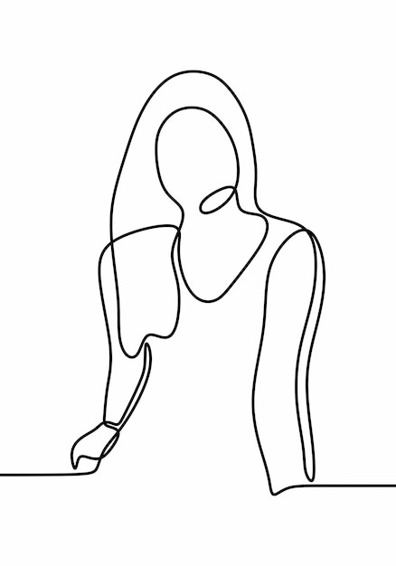 Graceful Minimalist Figure in Continuous Line Art | Jiffy Designs