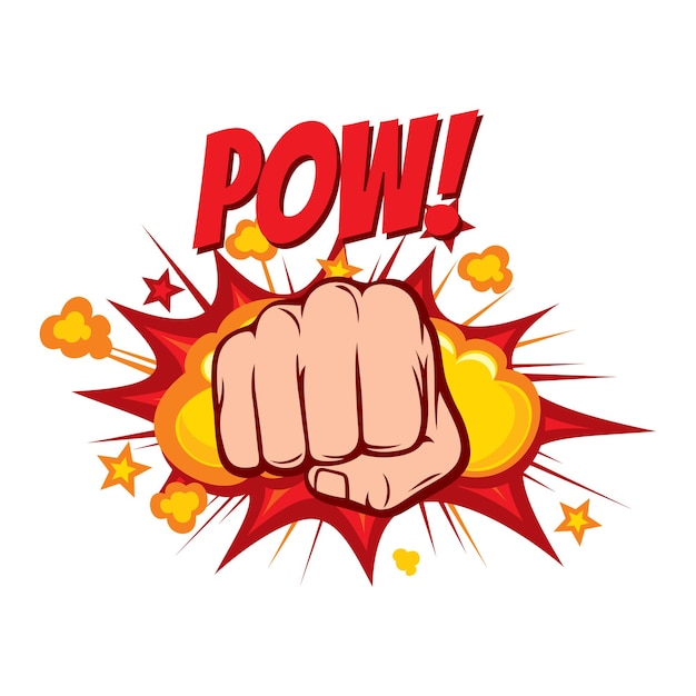 Powerful Fist Bursting Through Explosive Comic Book Backdrop | Jiffy ...