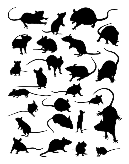 Diverse Rodent Silhouettes: A Menagerie of Mice and Rats | Jiffy Designs
