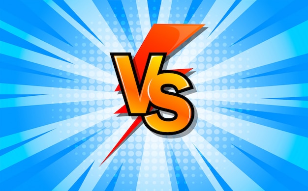 Vibrant Versus Emblem on Radiant Blue Background | Jiffy Designs