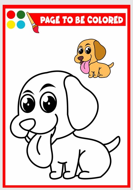Playful Puppy Coloring Page with Vibrant Palette | Jiffy Designs