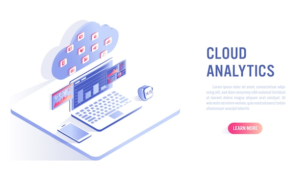 Isometric Illustration of Cloud-Based Data Analytics Platform | Jiffy ...