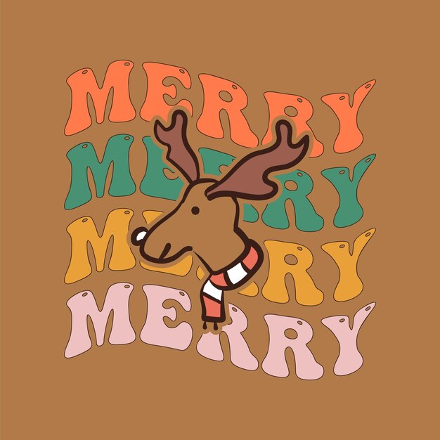 Cheerful Moose Spreading Holiday Cheer with Merry Message | Jiffy Designs