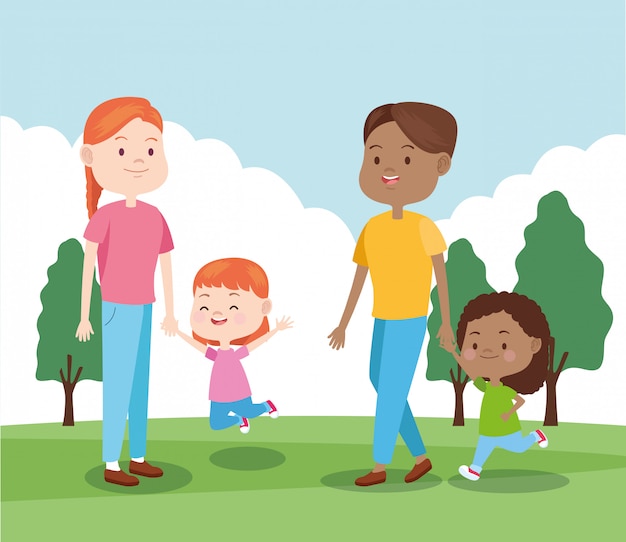 Diverse Family Enjoying Nature in Vibrant Outdoor Scene | Jiffy Designs