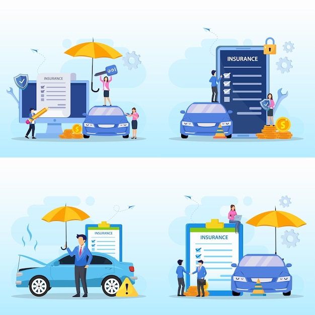 Vibrant Illustrations of Auto Insurance and Claim Processing | Jiffy ...
