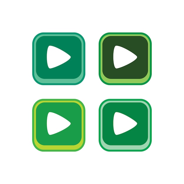 Collection of Vibrant Green Play Button Icons | Jiffy Designs