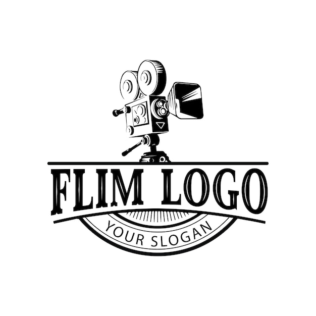 Vintage Film Camera Logo with Retro Typography | Jiffy Designs